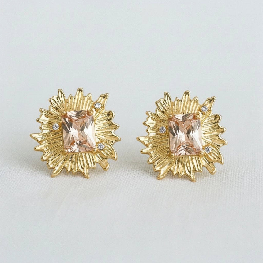 Floral Gemstone Stud Earrings – Monkee's of Fairhope